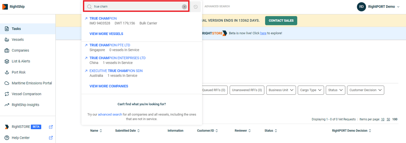 How to request Pre-Arrival Check in Vessel Page